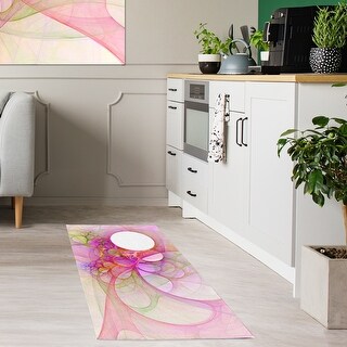 Designart 'Light Pink Angel Wings on White' Abstract Area Rug - Bed ...