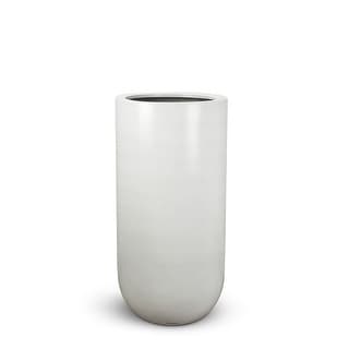 Round Bottom Planter in White Matte Finish 36" Height - 36 Inch - Bed ...