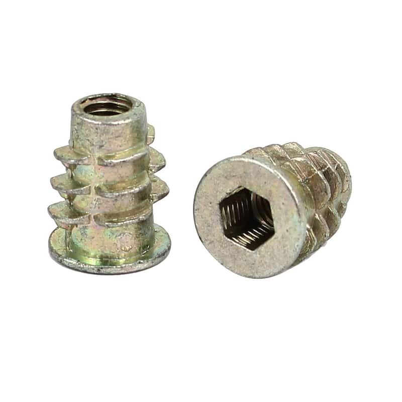 Hex Socket Threaded Insert Nuts Bronze Tone 20pcs for Wood Furniture ...