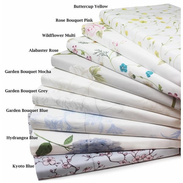 Printed Floral Design Cotton Collection Sheet Set and Pillowcases - On ...
