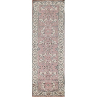 Pink Oushak Oriental Runner Rug Handmade Wool Carpet - 2'7"x 9'9" - Bed ...