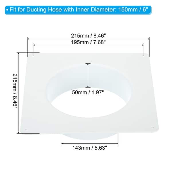 Duct Connector Flange 3pcs Dryer Vent Wall Plate Ducting Plate White ...