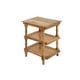 Carolina Living Chesterfield Wood & Cane 3 Shelf Side Table - Natural ...