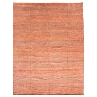 ECARPETGALLERY Hand-knotted Silk Shadow Copper Wool Rug - 9'0 x 11'8 ...