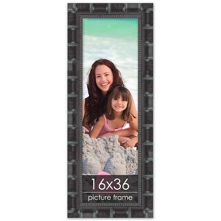 16x36 Bamboo Black Complete Wood Panoramic Frame with UV Acrylic, Foam ...