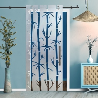 Sliding Glass Barn Door With Bamboo Design V2000 - Bed Bath & Beyond ...