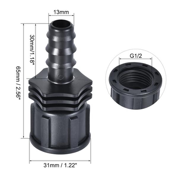 ABS Hose Barb Fitting Coupler,mm Barb x G Female Thread Pipe Adapter,2Pcs - Black - Bed Bath ...