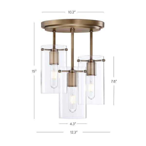 Nathan James Ophelia Semi Flush Mount Ceiling 3-Light Fixture with ...