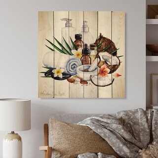 Designart 'Spa And Bathroom Relax Collection II' Modern Bathroom Wood ...