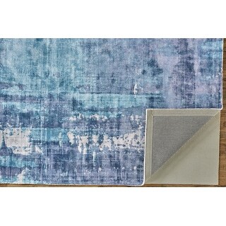10' X 14' Blue And Ivory Abstract Hand Woven Area Rug - 3'6" - Bed Bath ...