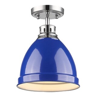 Golden Lighting Duncan Single Light 9" Wide Semi-Flush Ceiling Fixture ...