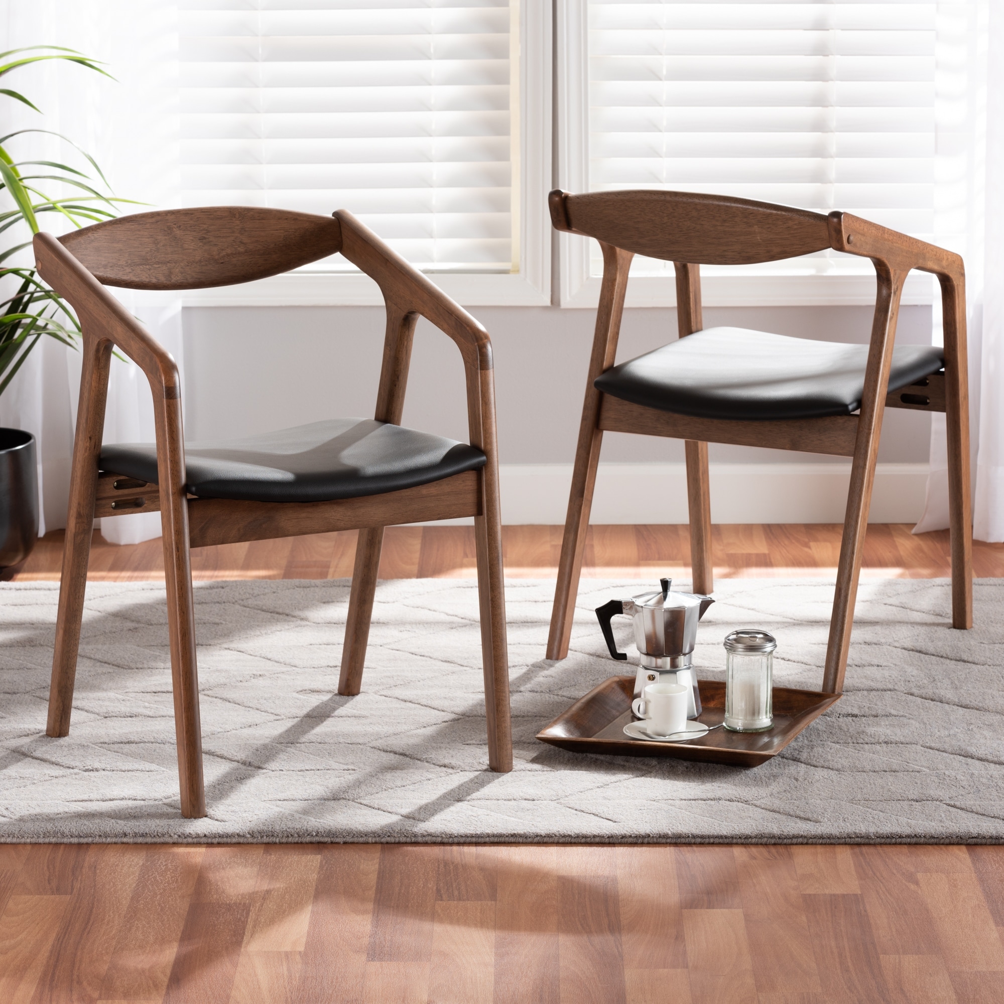 Danton Mid-Century Modern Wood Dining Chair Set (2PCs) - On Sale - Bed ...