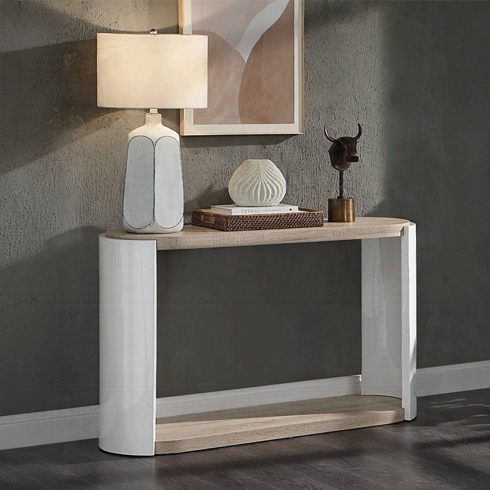 White gloss sofa table store