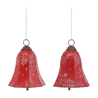Set of 2 Red Metal Bell Christmas Ornament 9" - Bed Bath & Beyond ...