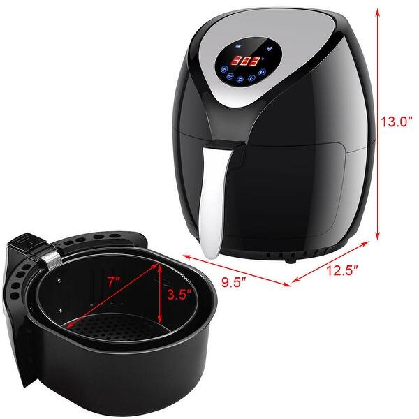 Gymax 1400W Electric Air Fryer Low-Fat Digital Touch Screen Timer - Bed ...