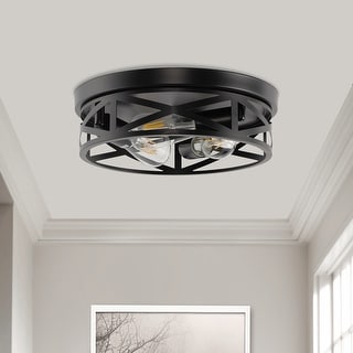 1/2pcs Industrial Flush Mount Ceiling Light,Modern 2-Light Ceiling ...