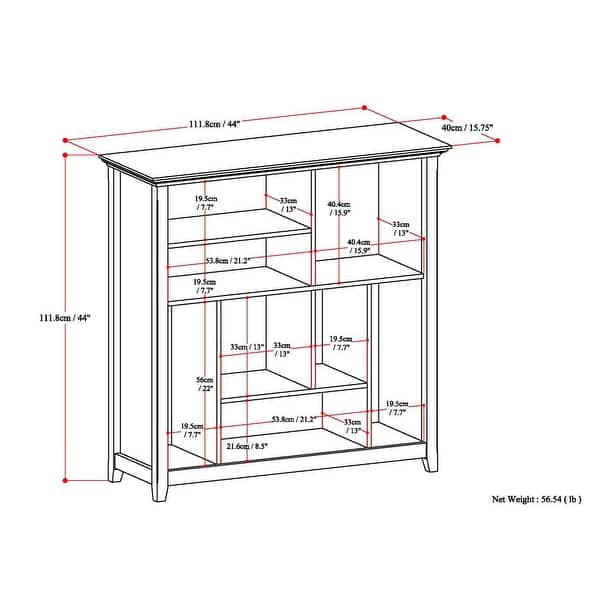 WYNDENHALL Halifax SOLID WOOD 44 inch x 44 inch Transitional Multi Cube ...
