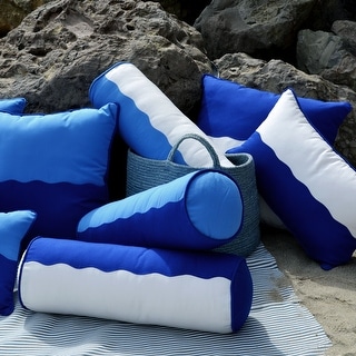 Jiti Outdoor Wavy Design Patchwork Color Block Decorative Pillows - Bed ...