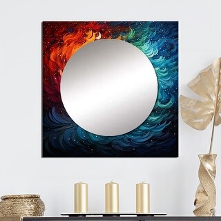 Designart "Colorful Storm Whirling Kaleidoscope II" Storms Wall Mirror ...