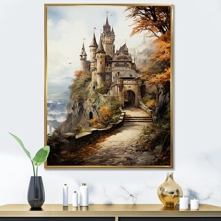 Designart "Castles Medieval Splendor Rich" Castles Framed Canvas Art ...