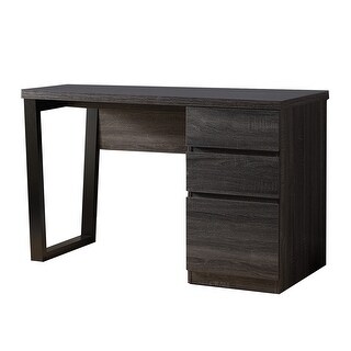 47 Inch Modern Office Desk, 3 Handleless Drawers, Rectangular Top, Gray ...