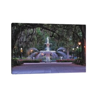 iCanvas "View Of The Forsyth Park Fountain Through Spanish Moss Draped ...