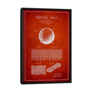 iCanvas "Tennis Ball Red Patent Blueprint" by Aged Pixel Framed Canvas ...