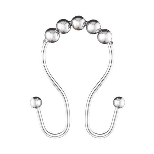 Utopia Alley Double Roller Ball Stainless Steel Shower Curtain Hooks Rings, Set of 12 - Bed Bath ...
