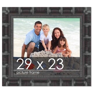 29x23 Bamboo Black Complete Wood Picture Frame with UV Acrylic, Foam ...