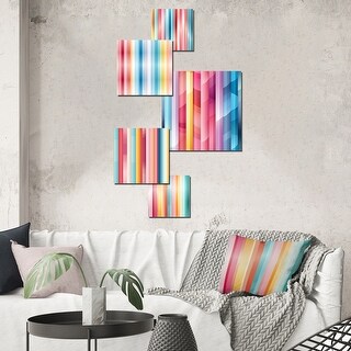 Designart "Rainbow Colors Candyland Stripes Striped Pattern" Abstract ...
