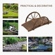 Outsunny 3.3ft Wooden Garden Bridge Arc Stained Finish Walkway with ...