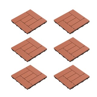 Patio and Deck Tiles - 6-Pack Interlocking Criss-Cross Pattern Outdoor ...