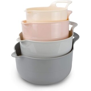 4 Piece Nesting Plastic Mixing Bowl Set (Ombre Pink) - Bed Bath ...