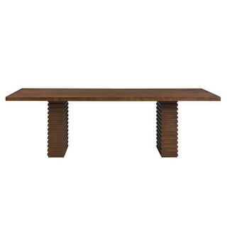 Elegant Dining Table with Two Large Block Legs - Bed Bath & Beyond ...