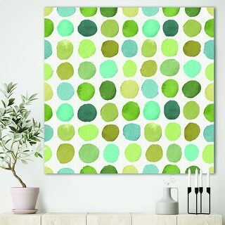 Designart "geometric Green Circle I" Mid-Century Modern Transitional ...