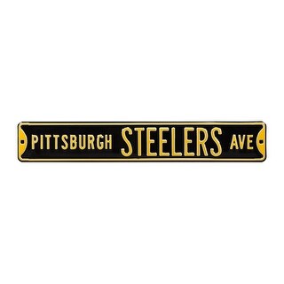 NFL Teams Steel Street Sign - PITTSBURGH STEELERS AVE - 36" x 6" - Bed ...
