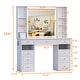 Modern Vanity Set with Lighted Mirror,Extra Large Mirror Makeup Vanity ...