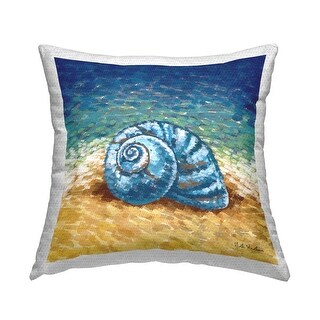 Stupell Nautilus Shell on Beach Printed Outdoor Throw Pillow Design by ...