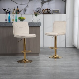 2 PCS Bar Stools with Back and Footrest Counter Height Dining Chairs ...