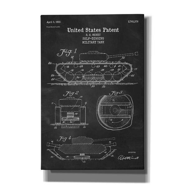 Epic Graffiti 'Self-Digging Military Tank Blueprint Patent Chalkboard ...