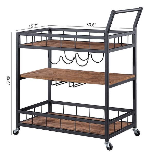 Ledel Rolling Kitchen Storage Cart Bar Cart With Wine Bottle Rack and ...