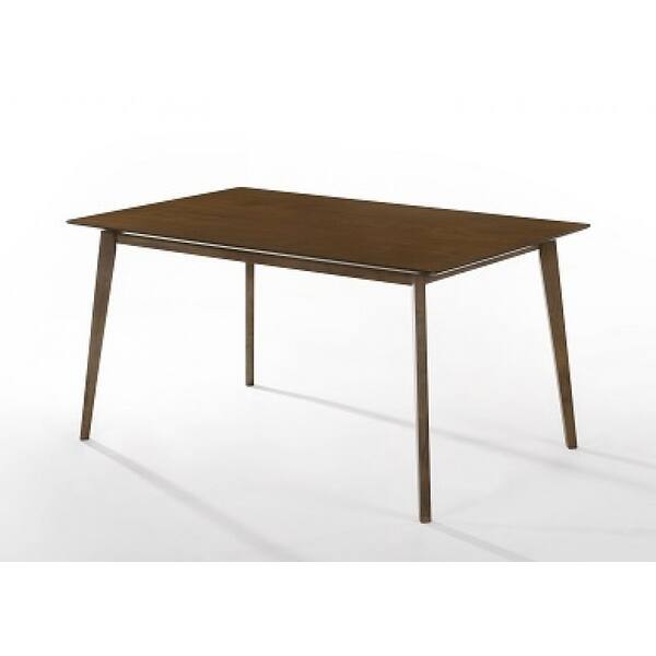 Modrest Castillo Modern Walnut Dining Table & 4 Walnut and Grey Side Chairs 5-piece Set - Bed ...