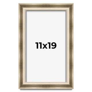 11x19 Shadow Box Frame Silver | 1.75 inches Deep Real Wood Traditional ...