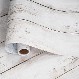 White Gray Wood Self Adhesive Wallpaper - Bed Bath & Beyond - 40255707