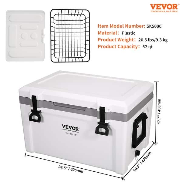 VEVOR Insulated Portable Cooler 25-65 qt Holds 25 to 65 Cans Ice ...