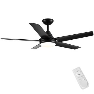 Black Ceiling Fan and Remote Control Dimmable Tri-Color Temperatures ...