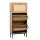 3 Flip Drawers Shoe Cabinet Rattan Shoe Cabinet Freestanding Shoe Rack ...