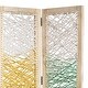 3 Panel Wooden Screen with Woven Reinforced Yarn, Multicolor - Bed Bath ...