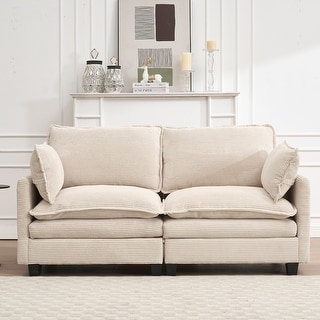 Modular Sofa, Velvet Large U-Shaped Couch Comfy Upholstered 2-Seat Sofa ...