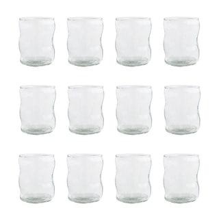 Reclaimed Glass Organic Shaped Drinking Glasses - 2.8"L x 2.8"W x 3.3"H ...